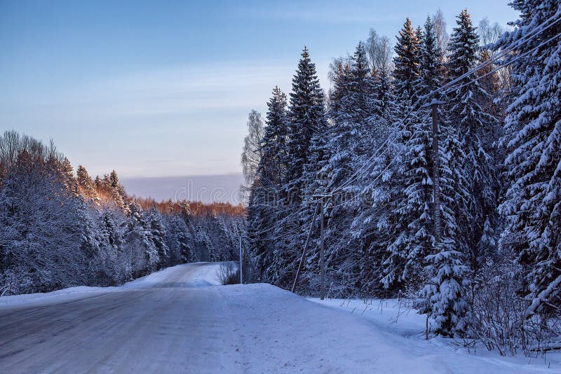 Snow covered driveway stock photo. Image of lined, cold - 9810420