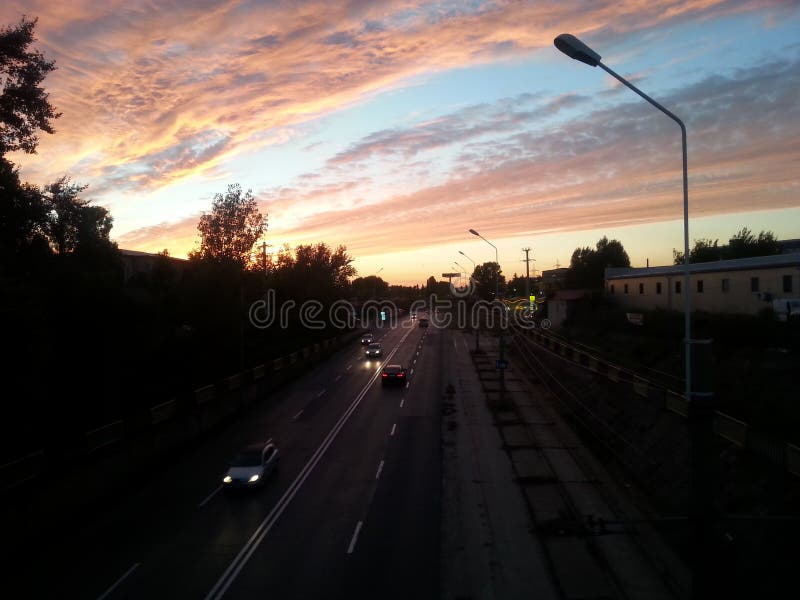 Driveway at night stock photo. Image of land, dark, line - 3348694