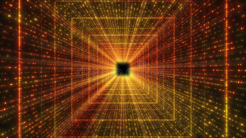 Driving through an Abstract Tunnel with a Black Void at the End. Stock ...