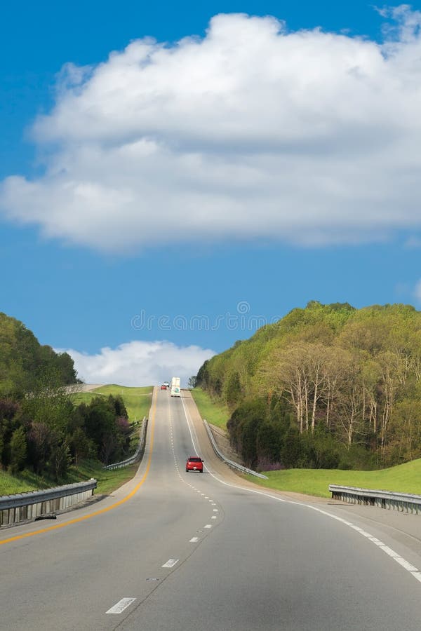 Driving Along the Interstate Highway Stock Photo - Image of transport ...
