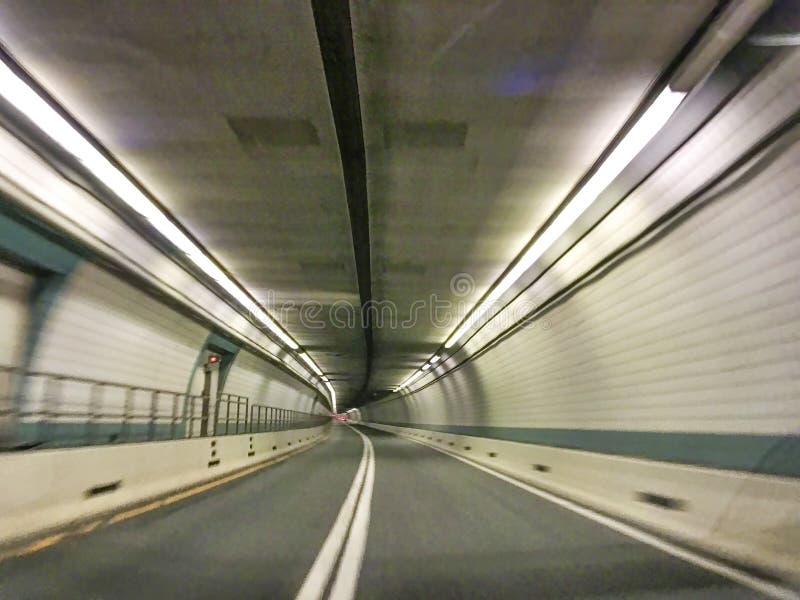 Driving Along a Long City Tunnel Stock Photo - Image of road, motion ...