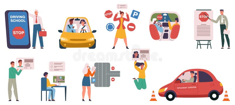 Driving Auto School, Driving Lessons, Instruction and Exam Scenes ...