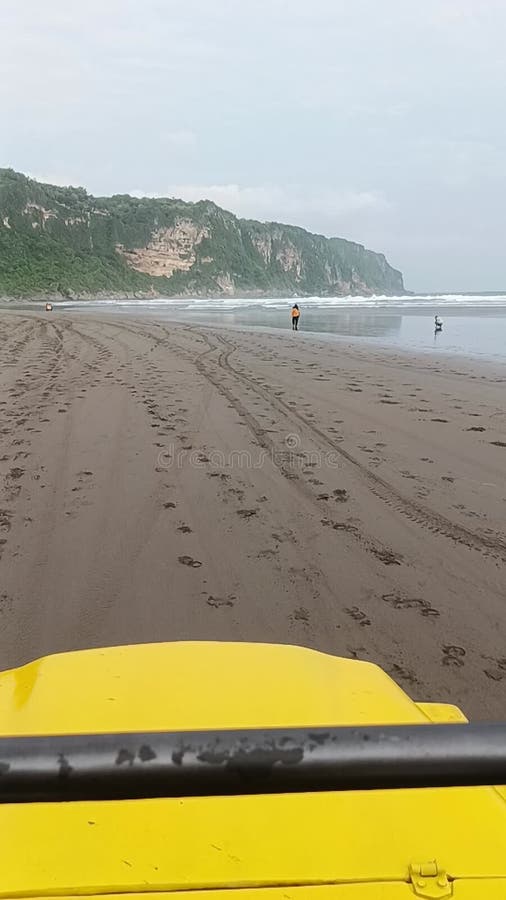 Driving on the Beach Sand by Car Stock Footage - Video of yellow ...