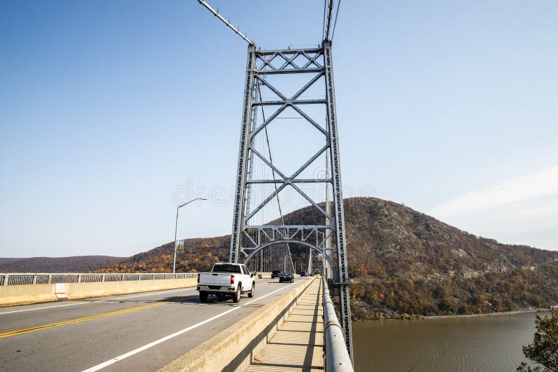 Driving in the Bear Mountain Bridge Stock Image - Image of travel ...