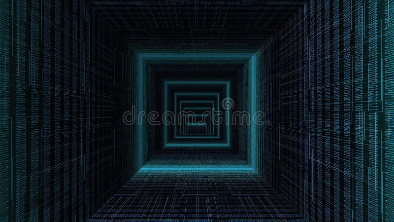 Driving through Binary Data Tunnel Stock Photo - Image of energy ...