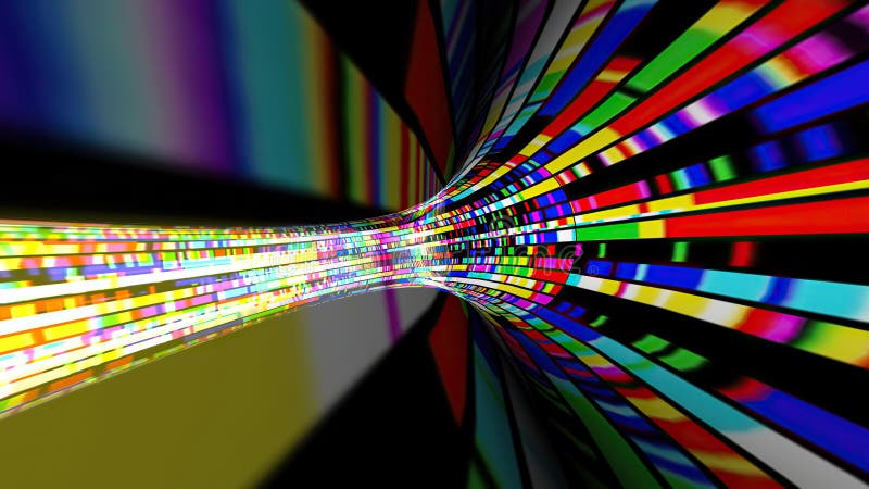 Driving through the Bit Stream Digital Pixel Tunnel Stock Illustration ...