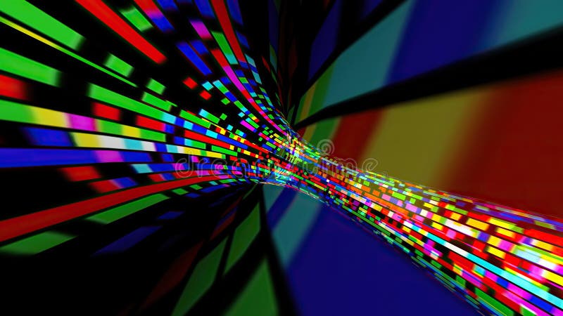 Driving through the Bit Stream Digital Pixel Tunnel Stock Illustration ...