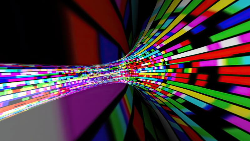 Driving through the Bit Stream Digital Pixel Tunnel Stock Illustration ...