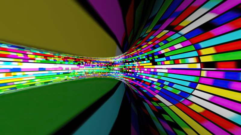 Driving through the Bit Stream Digital Pixel Tunnel Stock Illustration ...