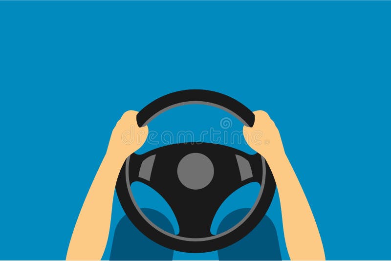 Driving on Blue Background. Isolated Vector Illustration Stock Vector ...