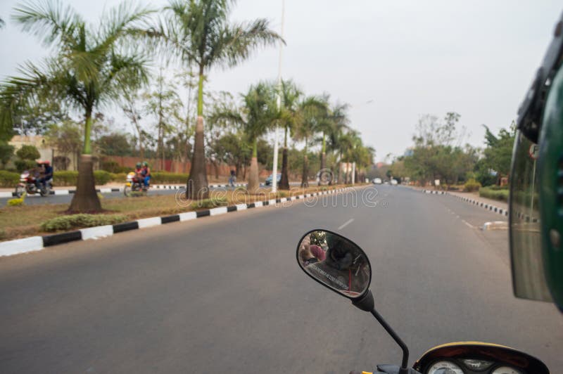 Driving with a Boda Boda Motor Taxi in Kigali, Rwanda Stock Photo ...