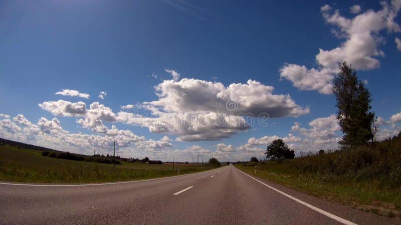 Driving A Car On A Country Road. POV, Point Of View Front, Day. Stock ...
