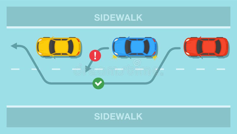 Driving a Car. Overtaking or Passing Rules on the Road. Safety Drive ...