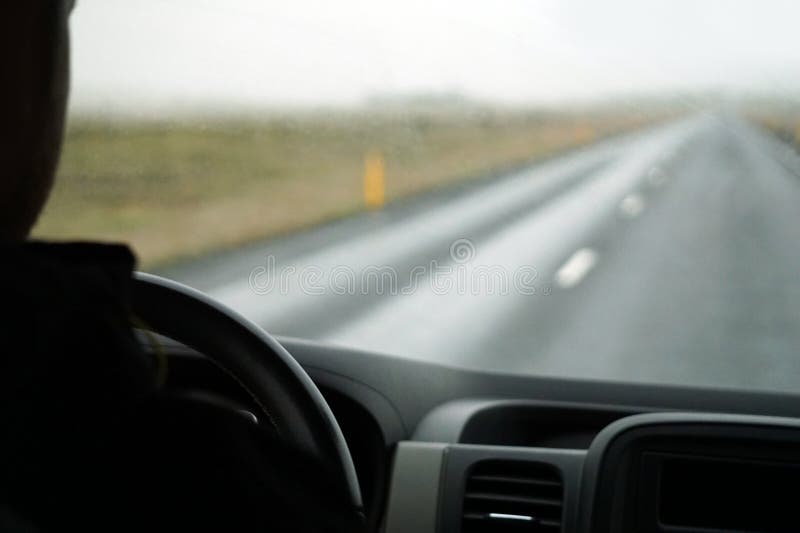 Driving a Car - Perspective of a Driver Stock Image - Image of empty ...