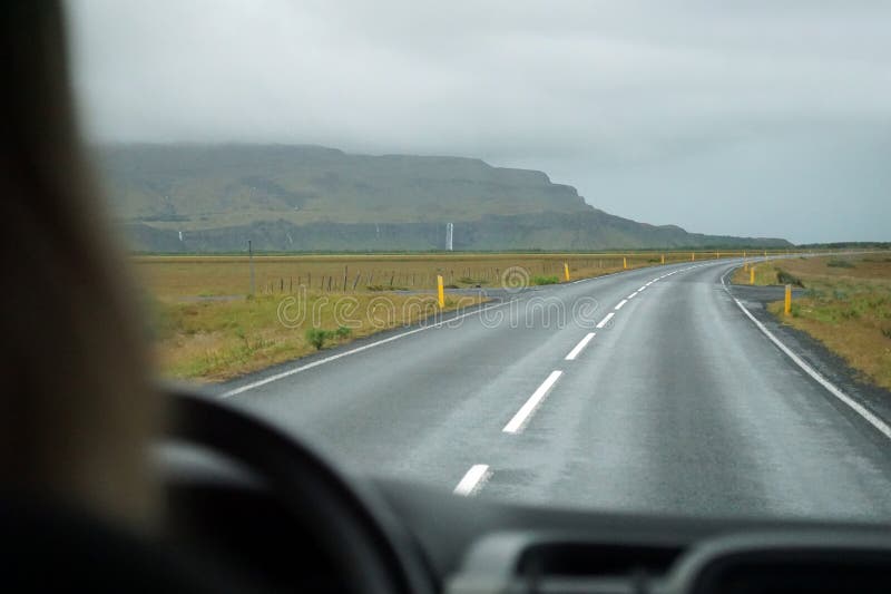 Driving a Car - Perspective of a Driver Stock Photo - Image of empty ...