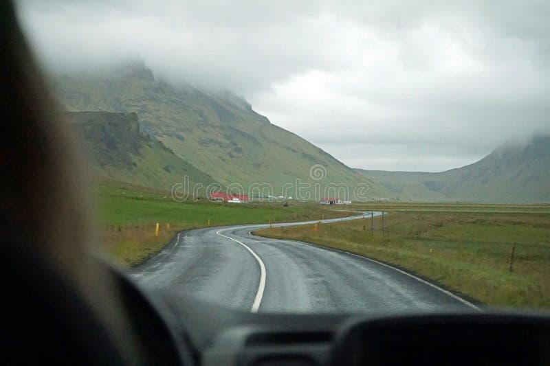 Driving a Car - Perspective of a Driver Stock Image - Image of road ...