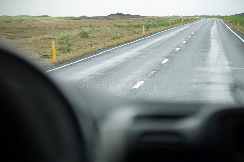 Driving a Car - Perspective of a Driver Stock Photo - Image of ...
