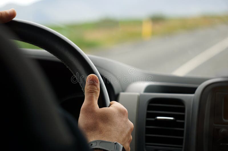 Driving a Car - Perspective of a Driver Stock Image - Image of street ...