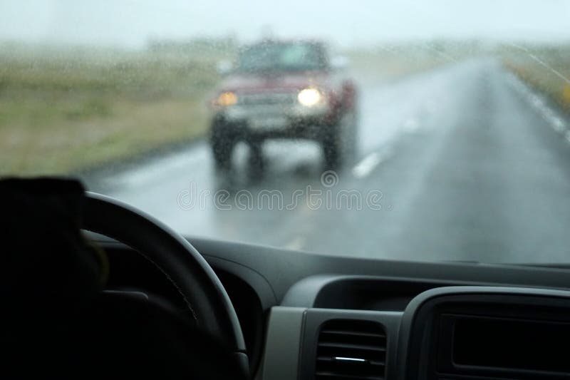 Driving a Car - Perspective of a Driver Stock Photo - Image of interior ...