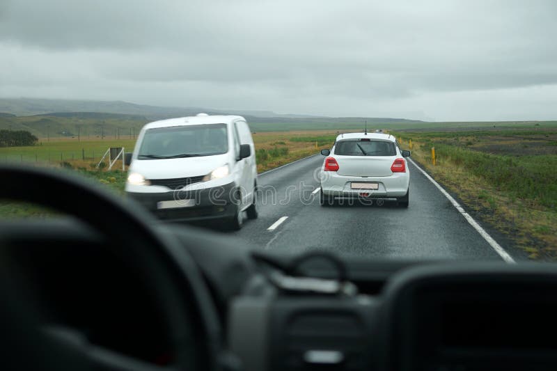 Driving a Car - Perspective of a Driver Stock Image - Image of road ...