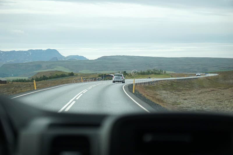 Driving a Car - Perspective of a Driver Stock Image - Image of scenic ...