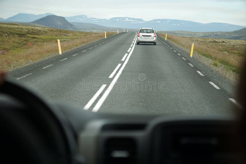 Driving a Car - Perspective of a Driver Stock Photo - Image of interior ...