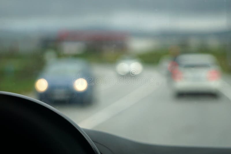 Driving a Car - Perspective of a Driver Stock Photo - Image of vehicle ...