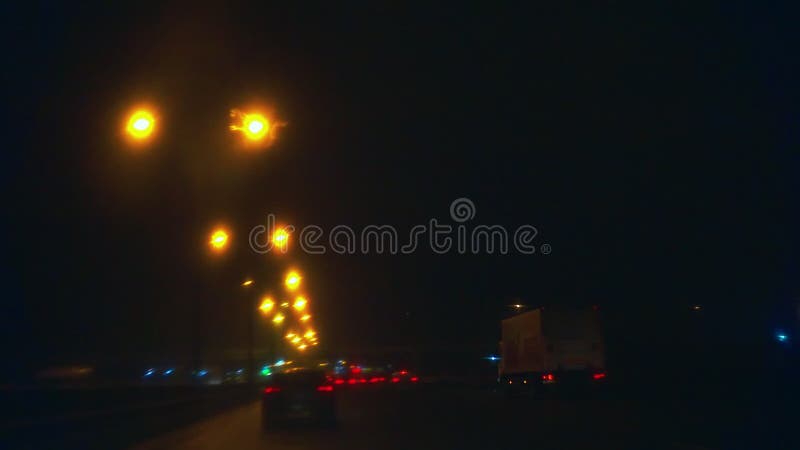 Driving Car POV on Freeway in of Night Stock Video - Video of dark ...