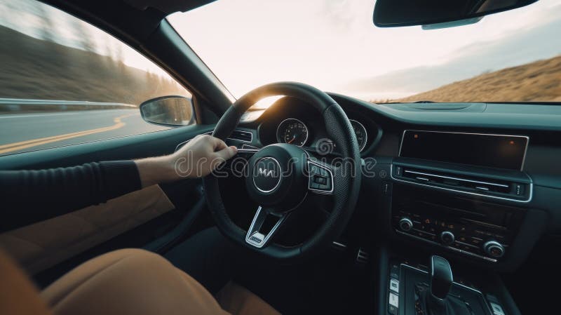 Driving a Car on the Road. View from the Driver S Seat. - Made with ...