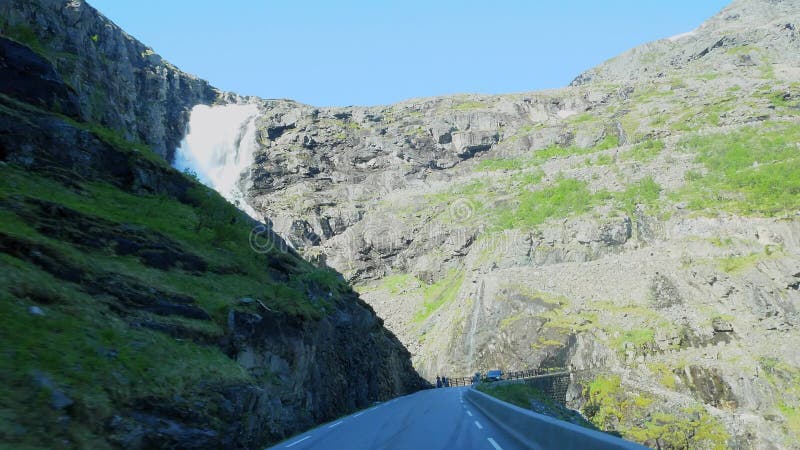 Driving in a Car Up Steep Mountain Road in Norway with Point of View ...