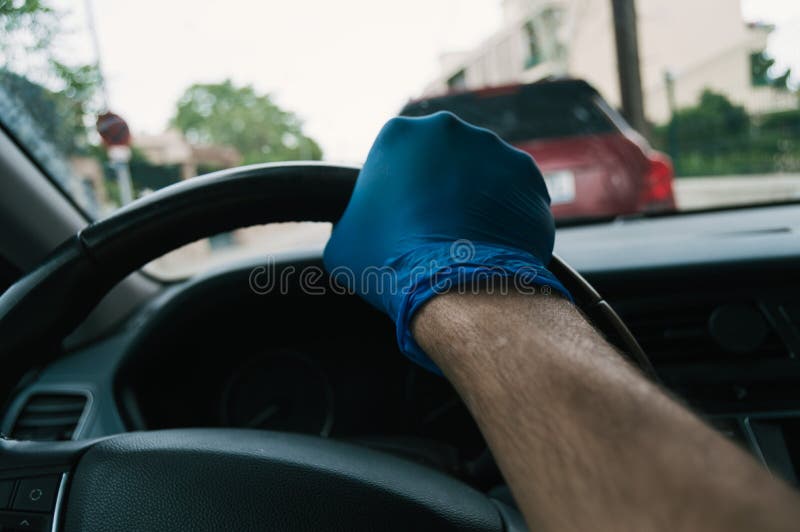 Driving Carefully during the Quarantine Stock Image - Image of driving ...