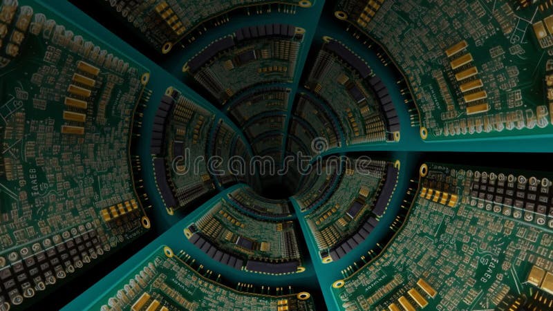 Driving through the Circuit Board in a Spiral Pattern Creating a Unique ...