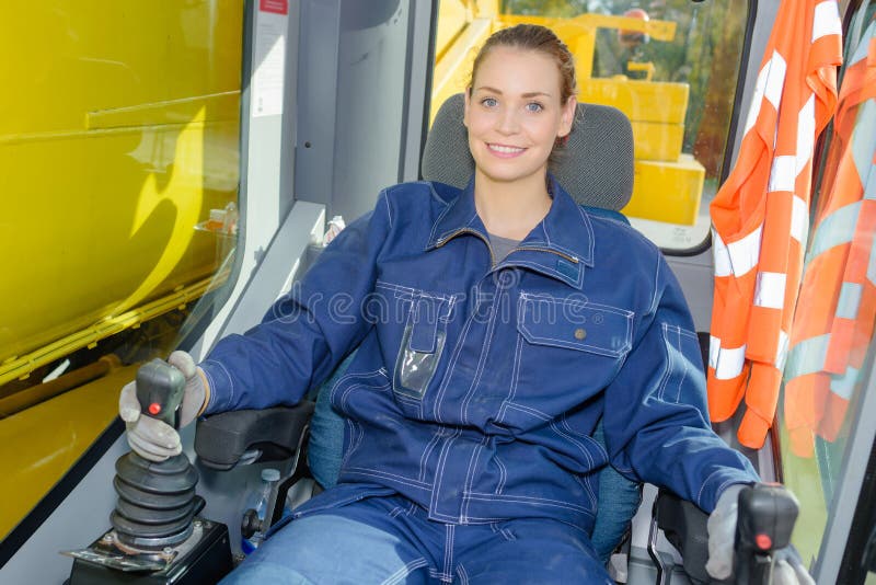 Driving a Construction Machine Stock Photo - Image of work, cockpit ...