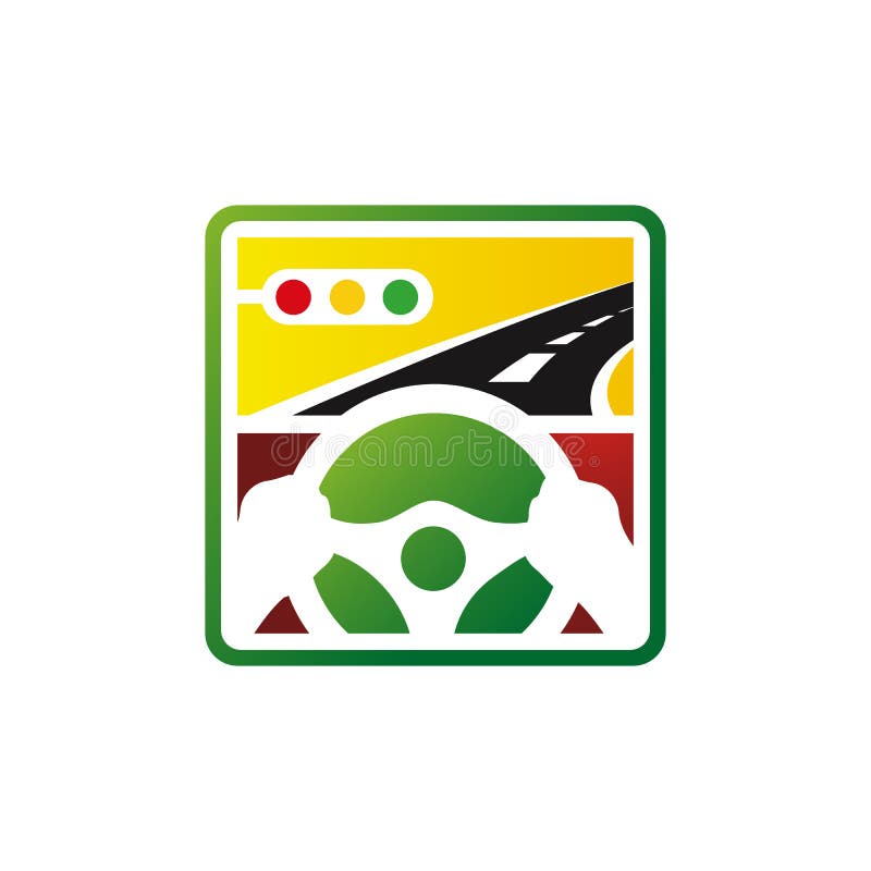 Driving Course Driver Assistance Logo Design in Square Shape Vector ...