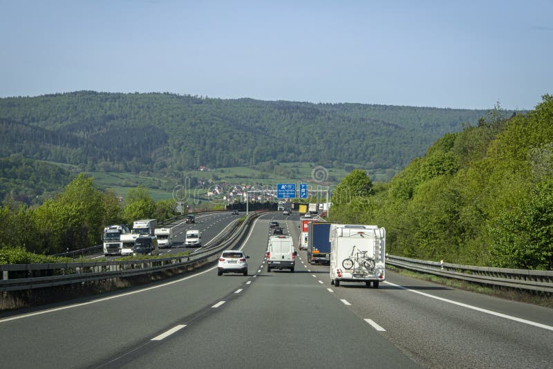 Driving down the Autobahn editorial stock photo. Image of motorway ...