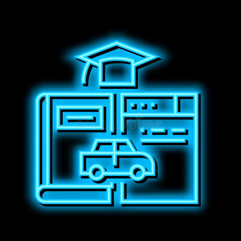 Driving Educational Materials Neon Glow Icon Illustration Stock Vector ...