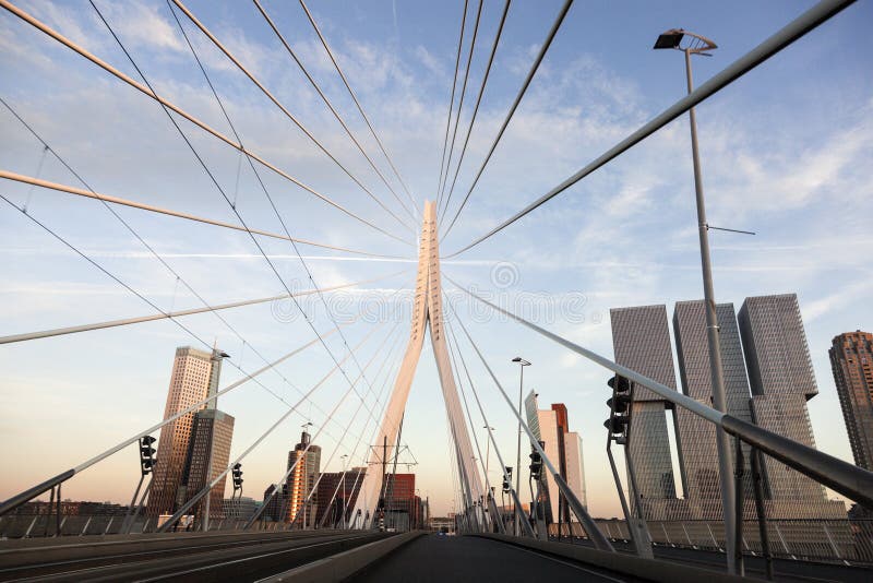 Driving on Erasmus Bridge editorial photo. Image of netherlands - 49390326