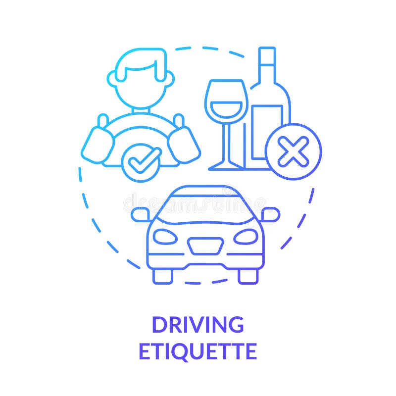 Driving Etiquette Blue Gradient Concept Icon Stock Vector ...