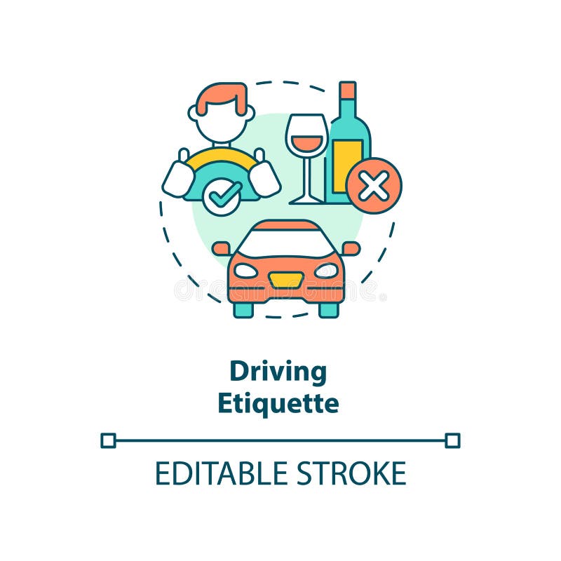 Driving Etiquette Concept Icon Stock Vector - Illustration of logo ...