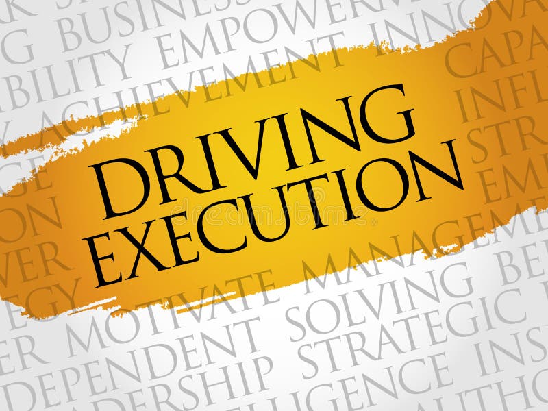 Driving Execution Word Cloud Stock Illustration - Illustration of ...