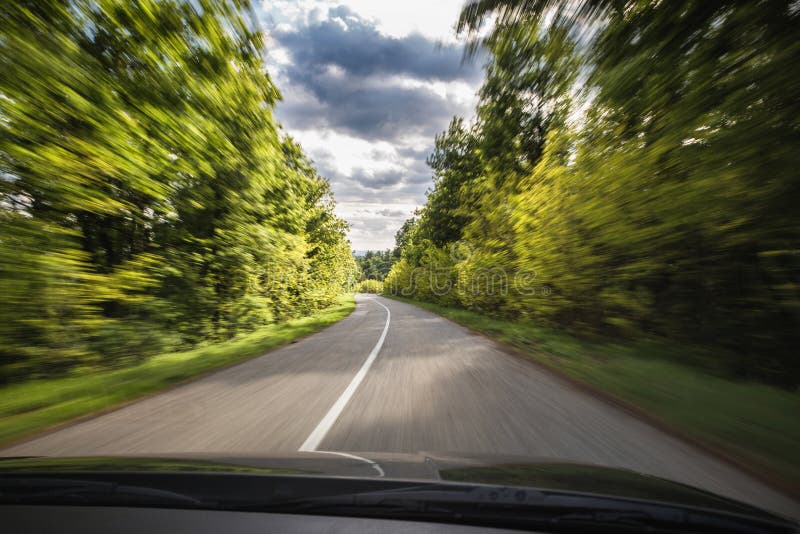 Driving Fast through Nature S Wonderland Stock Photo - Image of ...