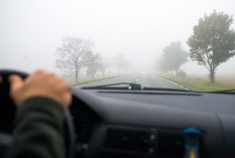 Driving in the Fog stock photo. Image of automobile, direction - 45517332
