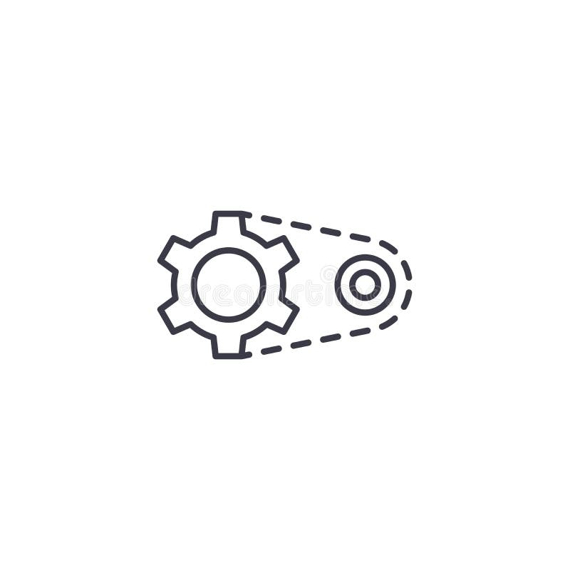 Driving Gear Linear Icon Concept. Driving Gear Line Vector Sign, Symbol ...