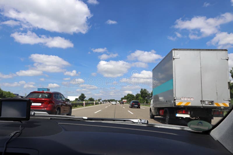 Driving on a German Motorway Stock Photo - Image of german, germany ...