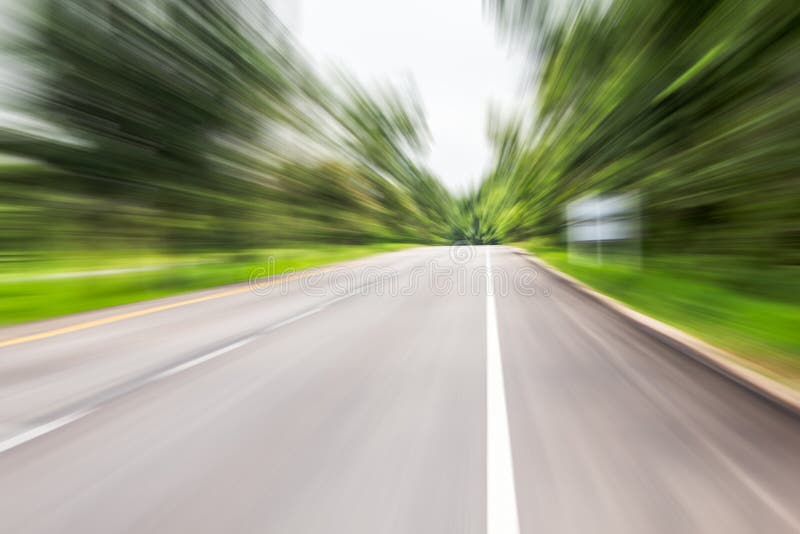 Driving High Speed in Asphalt Road, Motion Blur Effect Stock Image ...