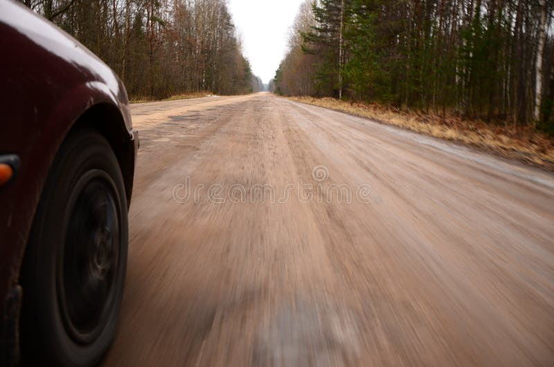 Driving At High Speed Down A Country Road Stock Image - Image of action ...