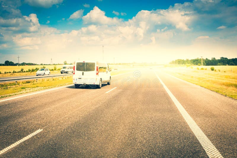 Driving on a Highway/ Expressway, Car Stock Image - Image of freedom ...