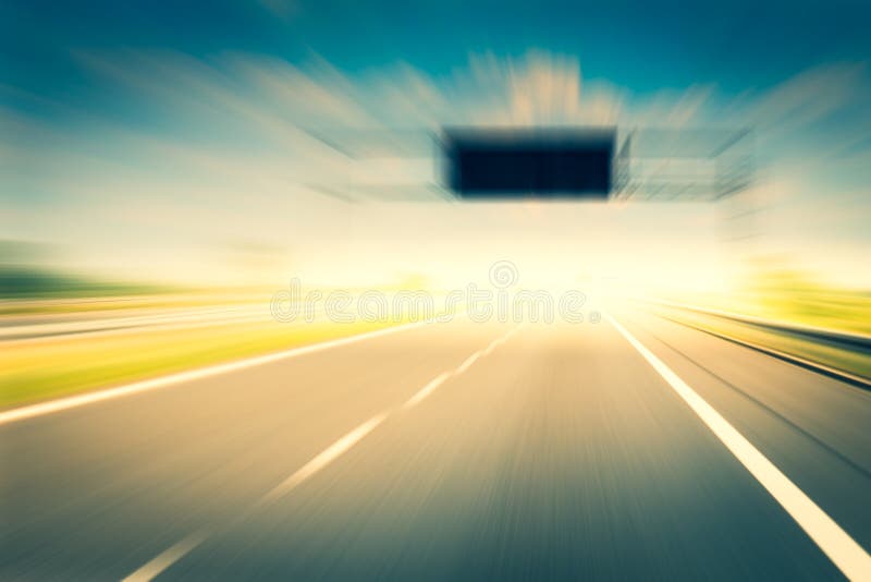 Driving on a Highway/ Expressway - Speed Concept Stock Image - Image of ...