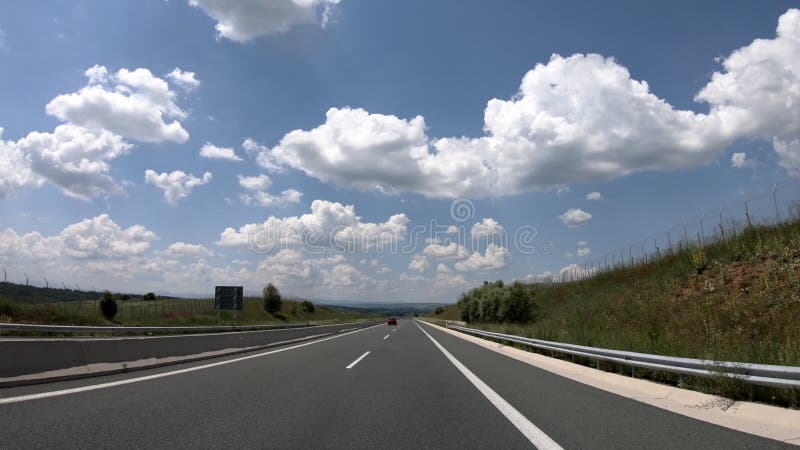 Driving on the Highway, Front View Stock Video - Video of asphalt ...