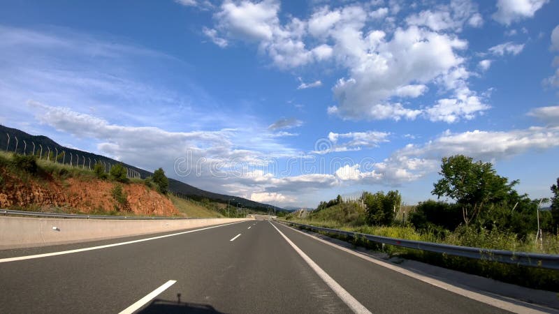 Driving on the Highway, Front View Stock Video - Video of asphalt, fast ...